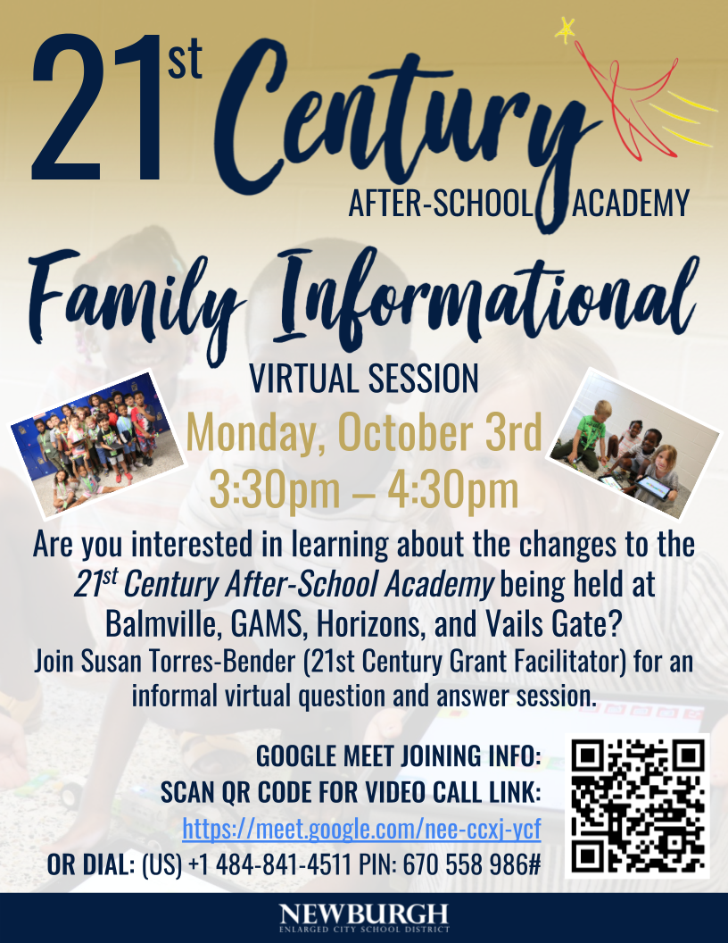 21st Century After-School Academy Family Informational - Vails Gate STEAM Academy - NECSD